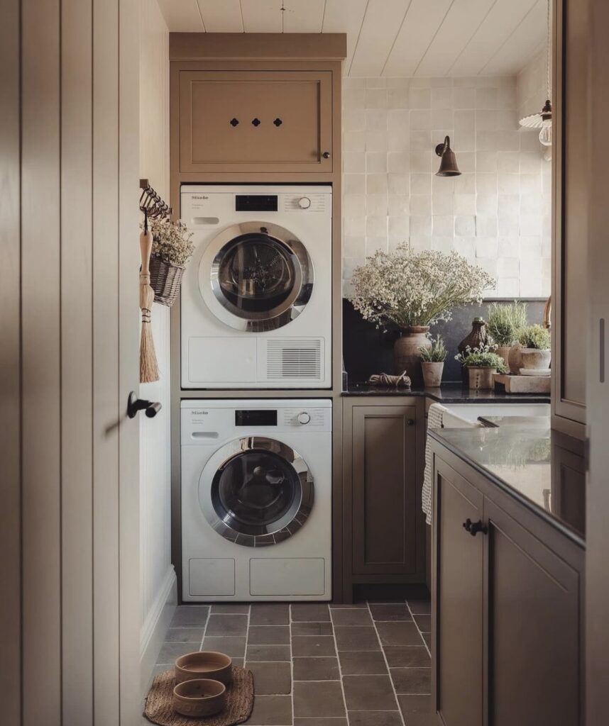 15 Stacked Laundry Room Ideas for Space-Saving Efficiency | Florida ...